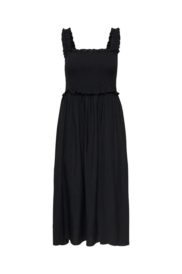 Vestido comprido em tecido favo de mel | Vestidos | WomenSecret