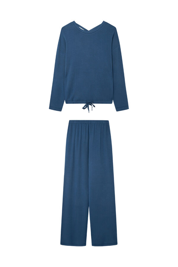 Plavi komplet s detaljem na leđima | Ženske pidžame | WomenSecret