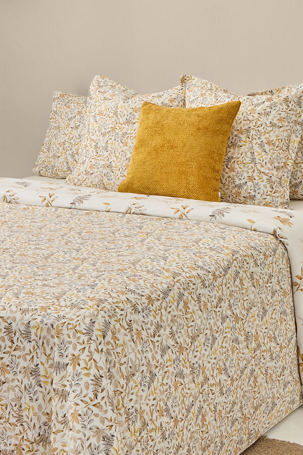 Capa de edredom de algodão com folhas em um galho | Roupa de cama e ...