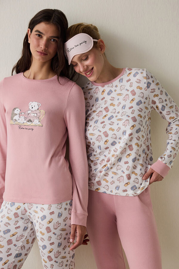 Tea Party long-sleeved pyjama T-shirt | Ženske pidžame | WomenSecret