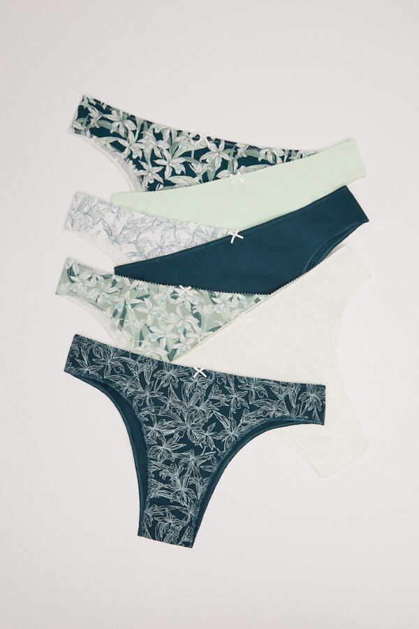 Pack 7 braguitas brasileñas algodón verde | Bragas de mujer | WomenSecret