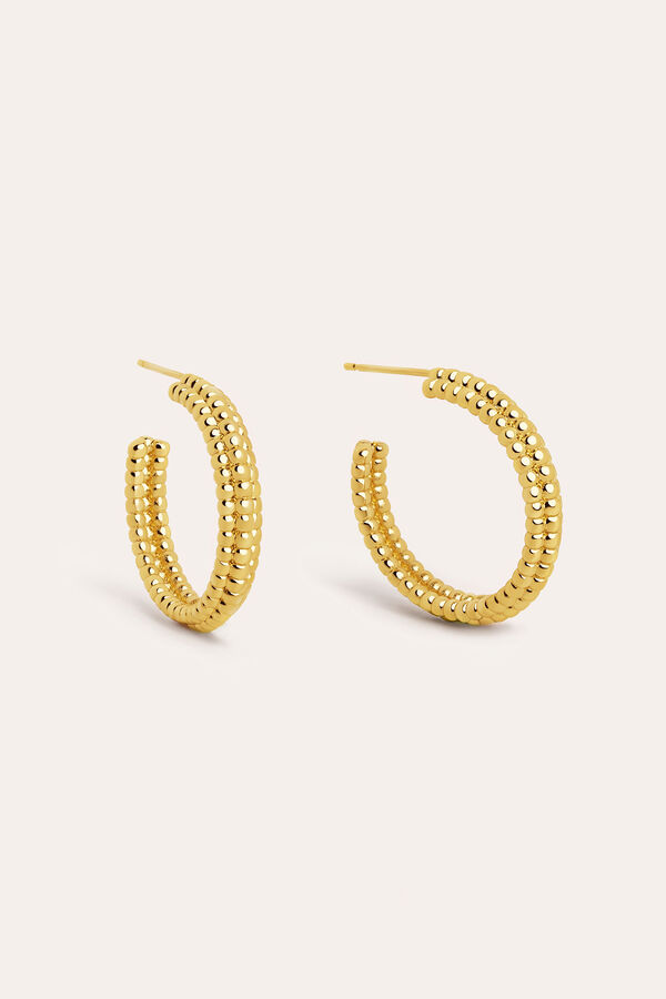 Triple Pebbles gold-plated hoop earrings | Ženske minduše | WomenSecret