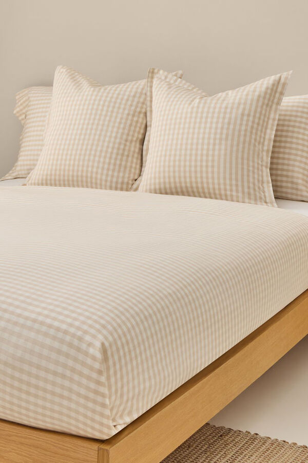 Capa de edredom algodão cetim xadrez xadrez | Roupa de cama e têxtil ...