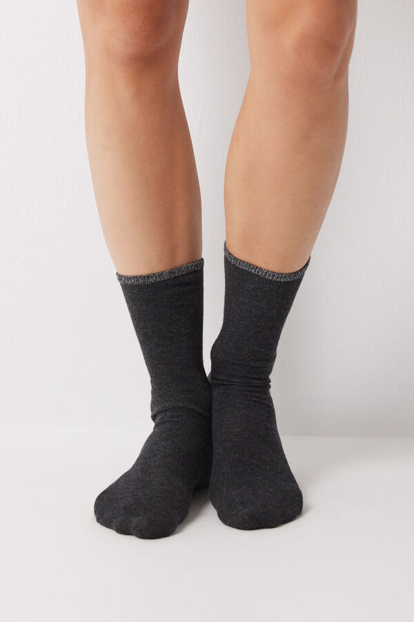 Pack 3 calcetines altos grises | Calcetines de mujer | WomenSecret