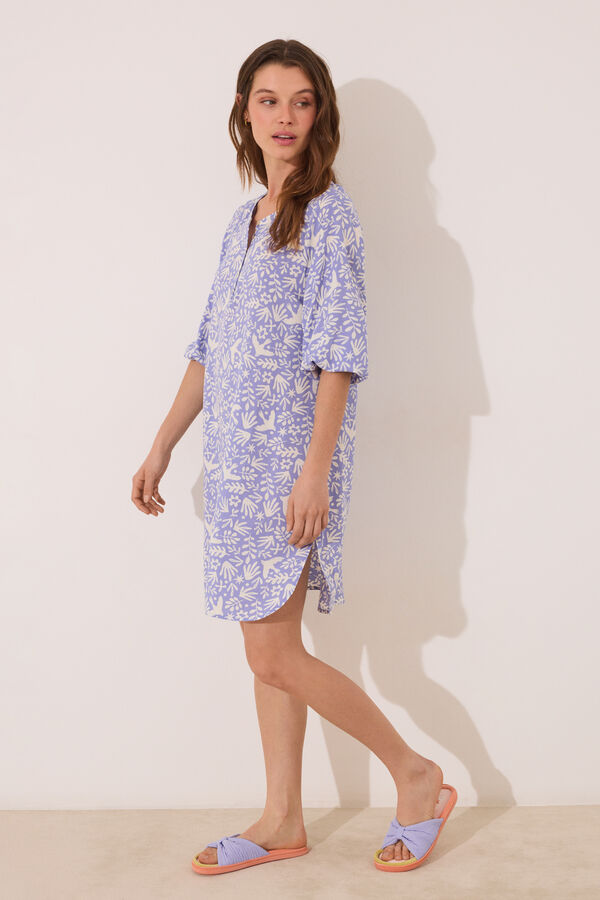 Tunika od viskoze lila s uzorak | Ženske spavacice | WomenSecret
