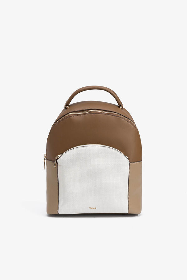 Contrast Leather Effect Backpack | Damentaschen | WomenSecret