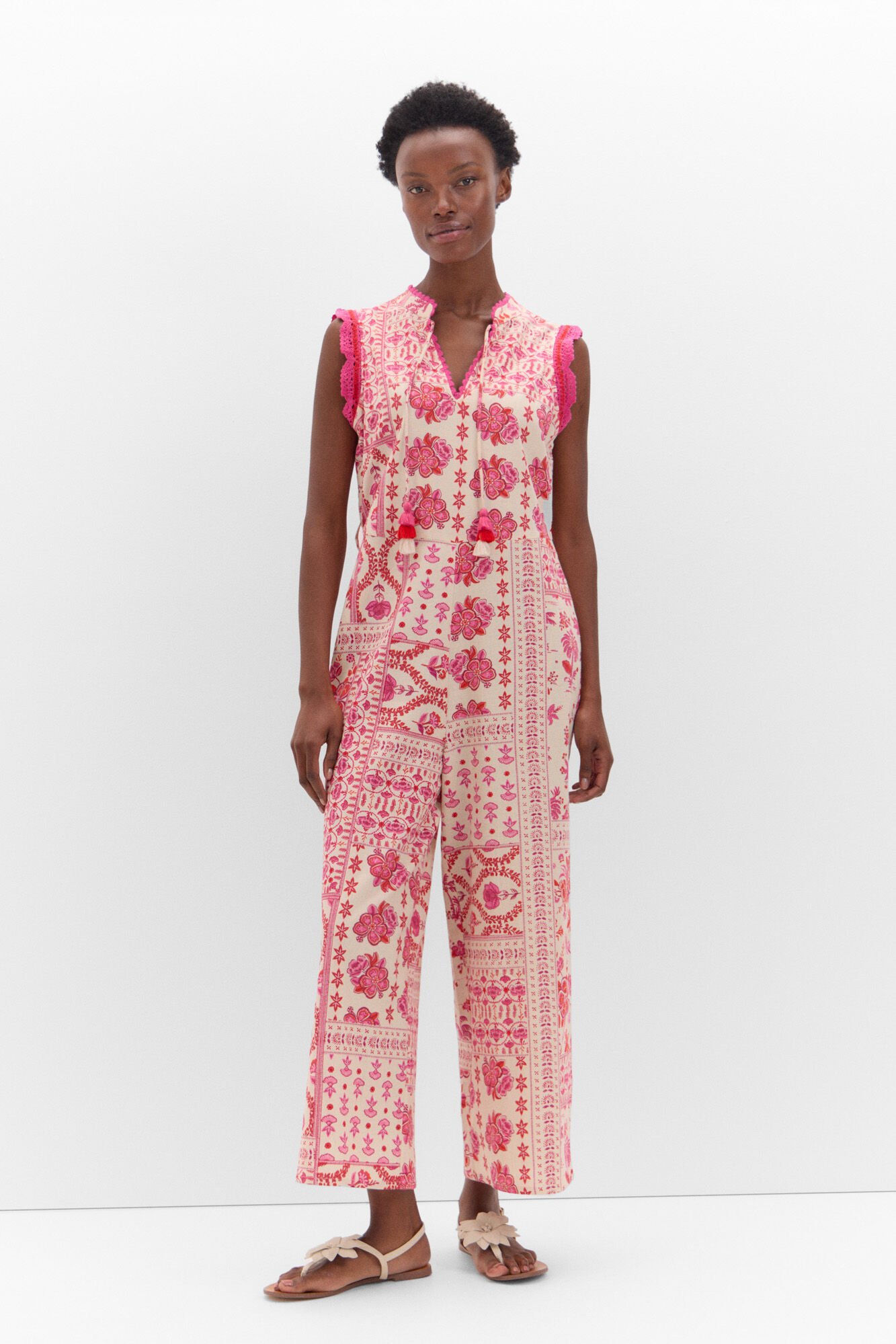 Mono estampado detalle crochet | Monos de mujer | WomenSecret