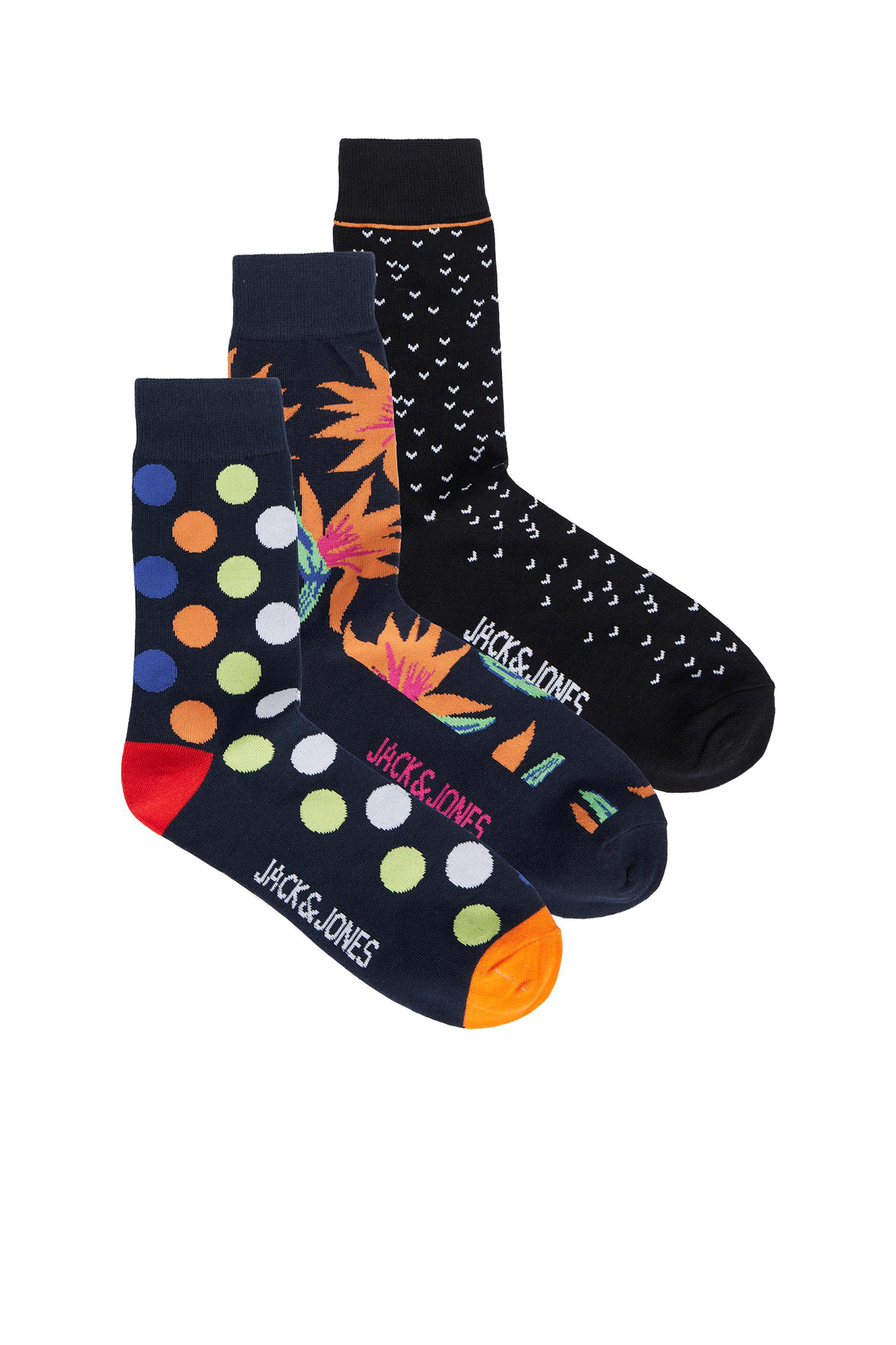 Conjunto de 3 meias altas estampadas | Meias de homem | WomenSecret