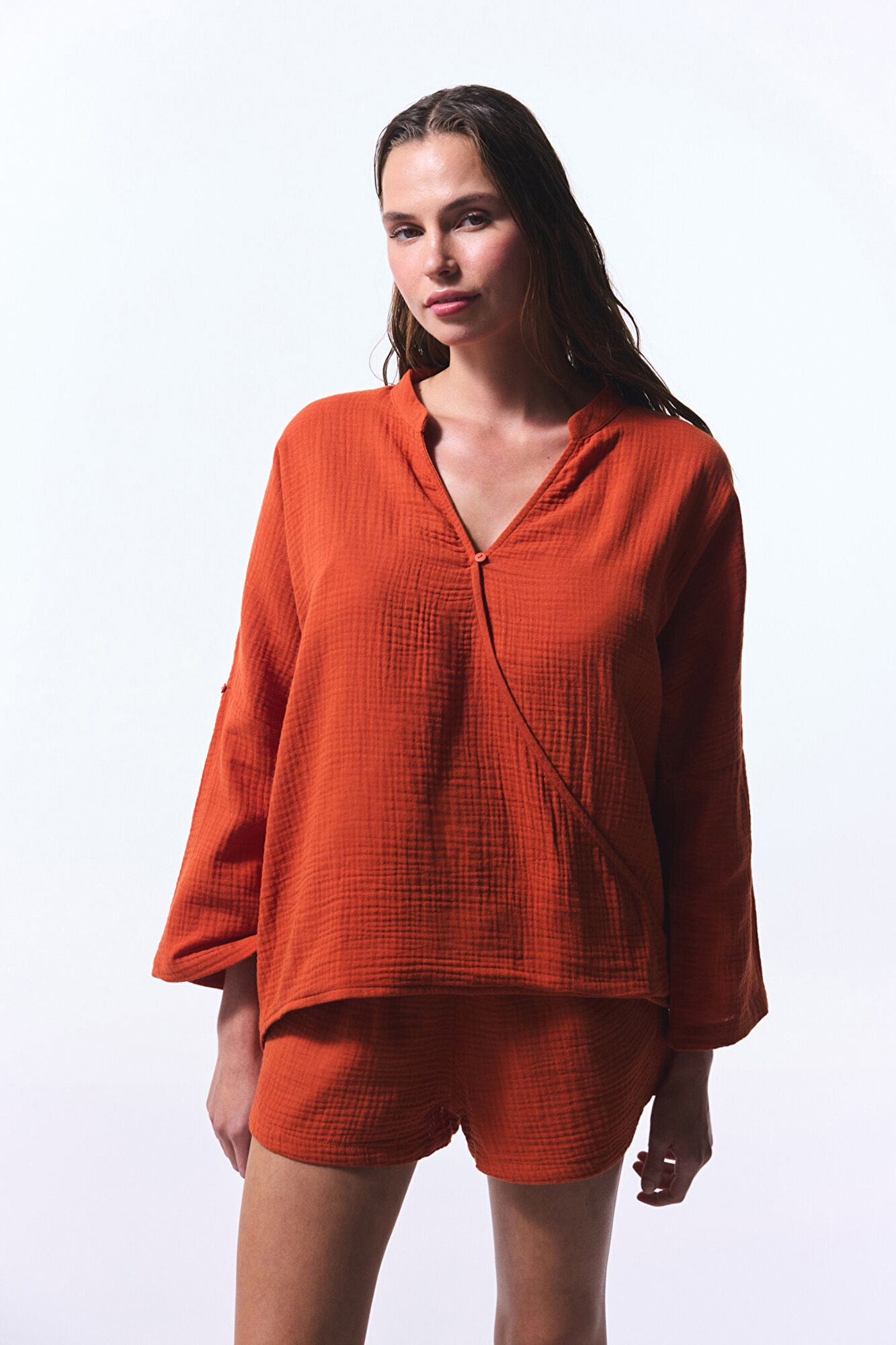 Camisa playa naranja | Blusas y camisas de mujer | WomenSecret