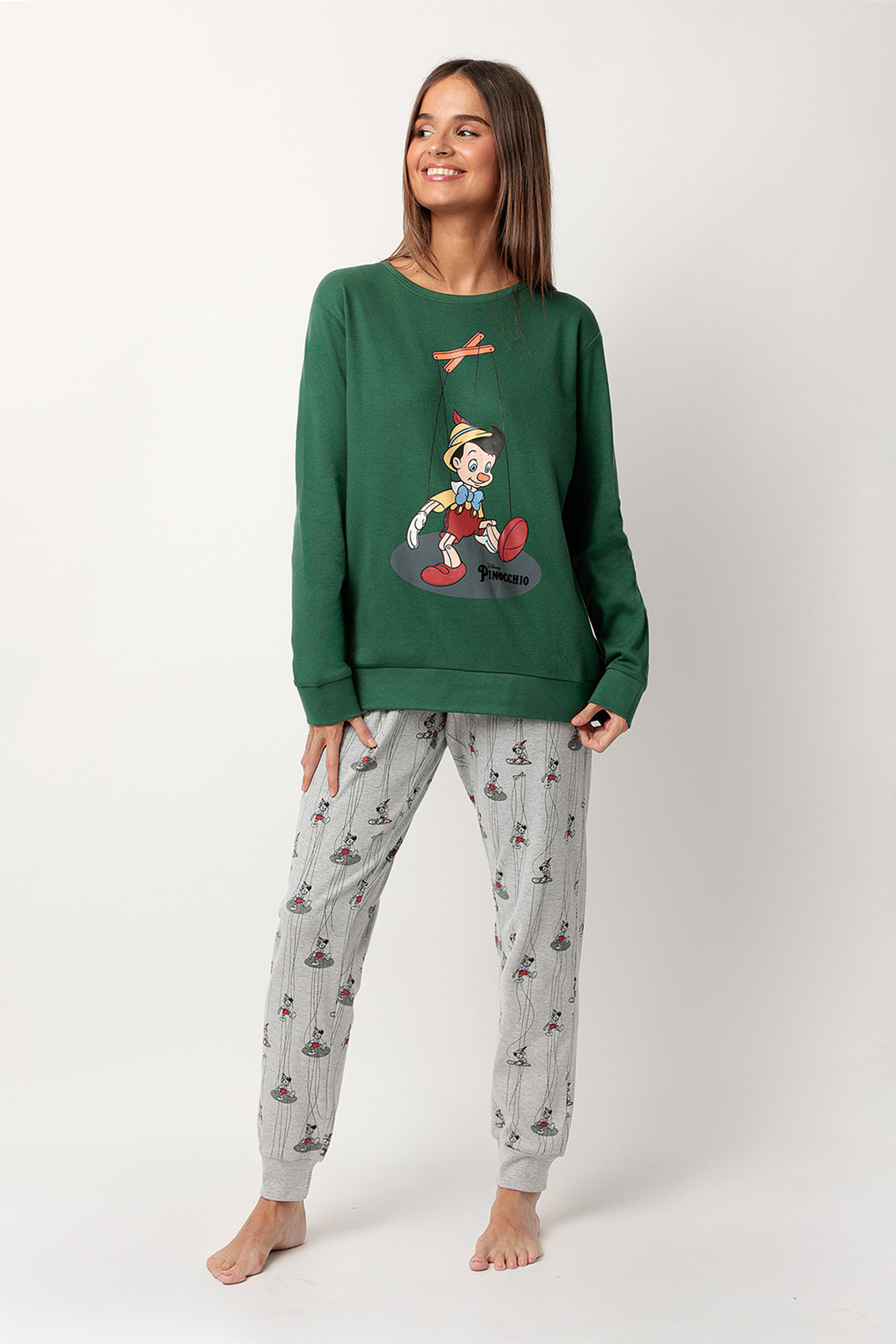 Pijama largo estampado Pinocho para mujer | Pijamas de Mujer | WomenSecret