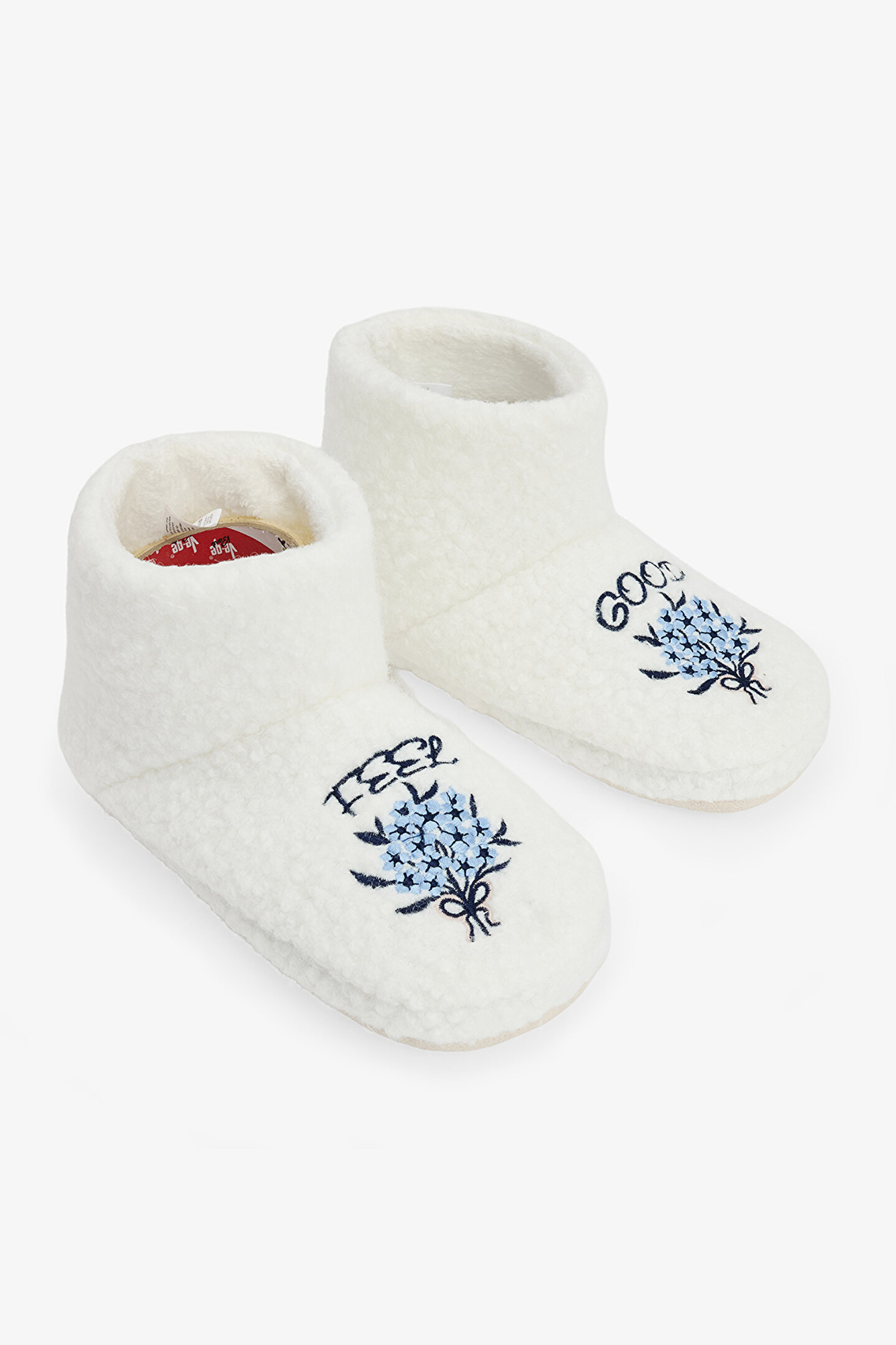 Feel Good Slogan Embroidered Slippers | Chaussons pour femme | WomenSecret