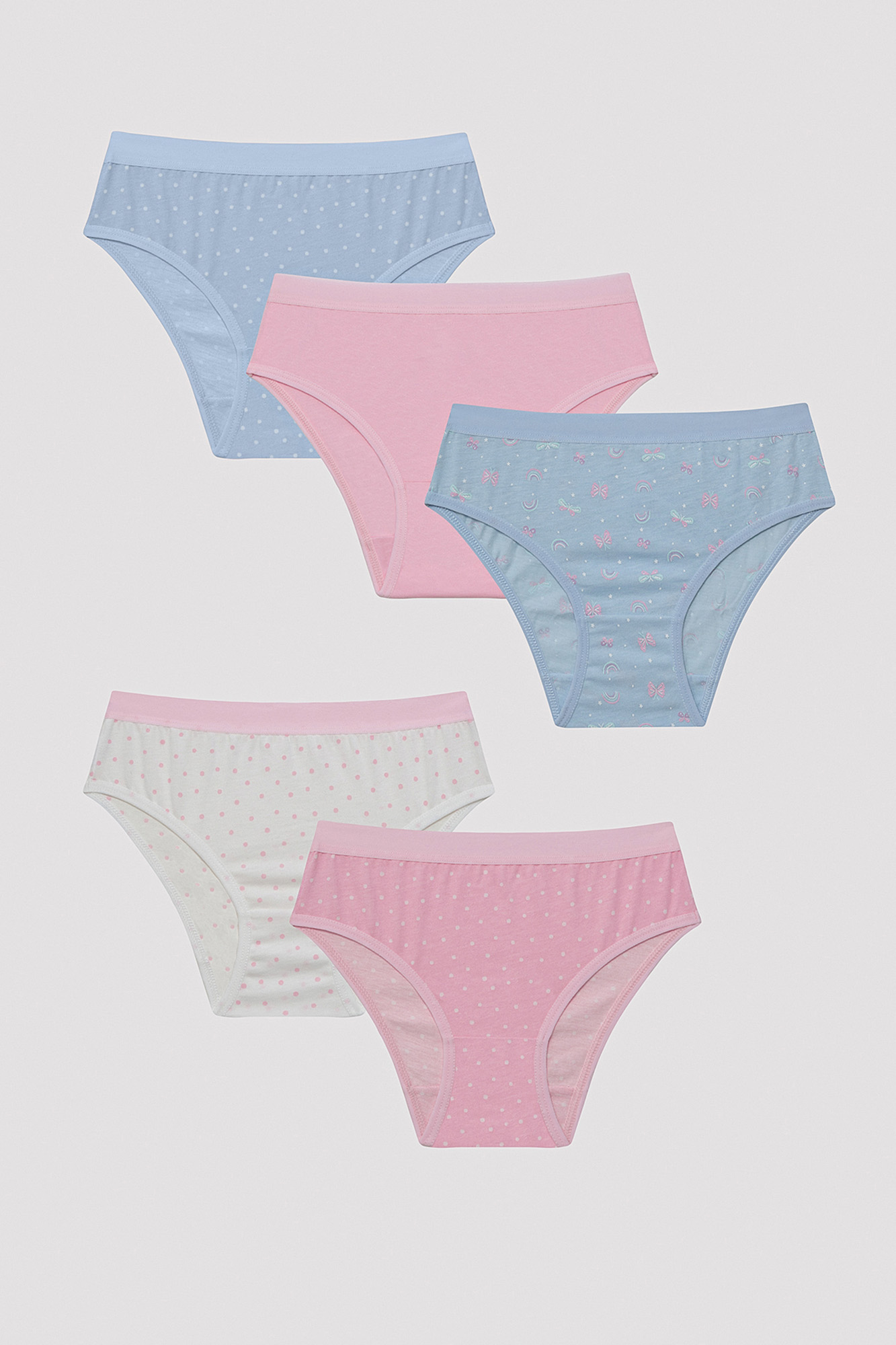 Pack de 5 braguitas slip para niña con estampado de mariposas | Bragas ...